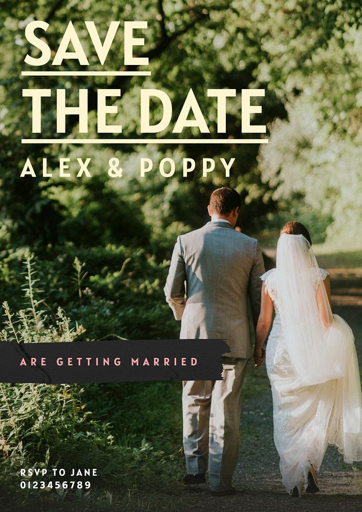 Save date poster template, editable | Premium Editable Template - rawpixel