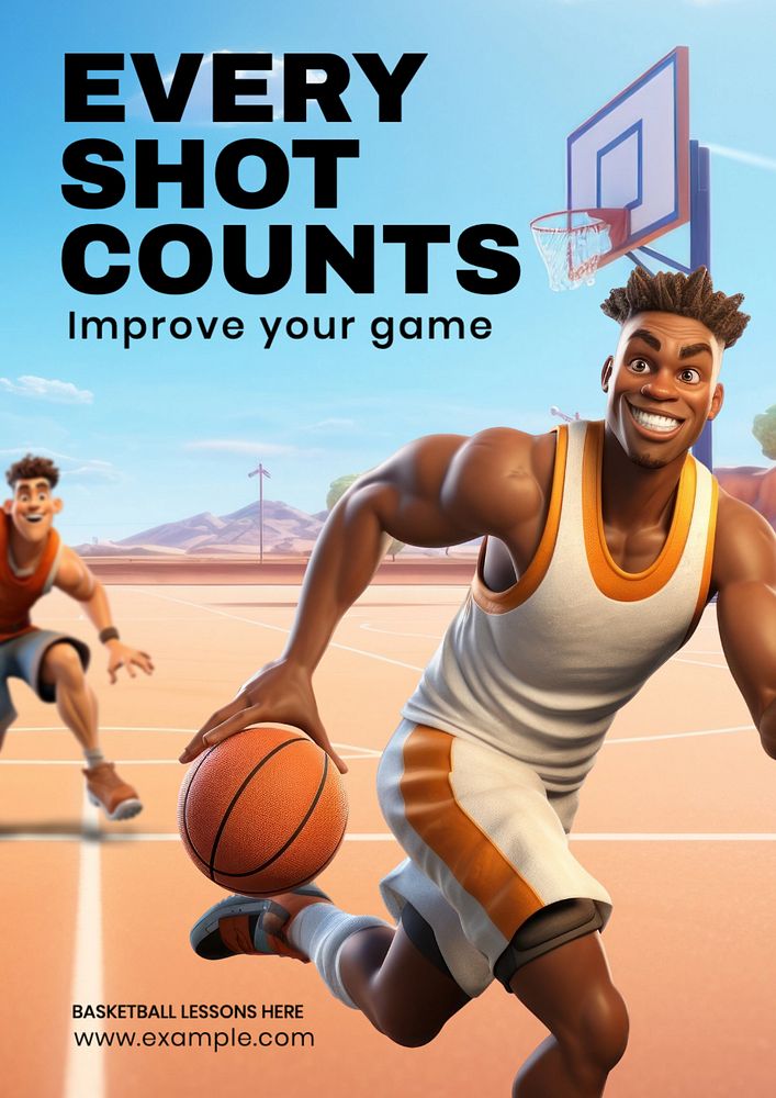 Basketball lessons poster template, editable | Premium Editable ...