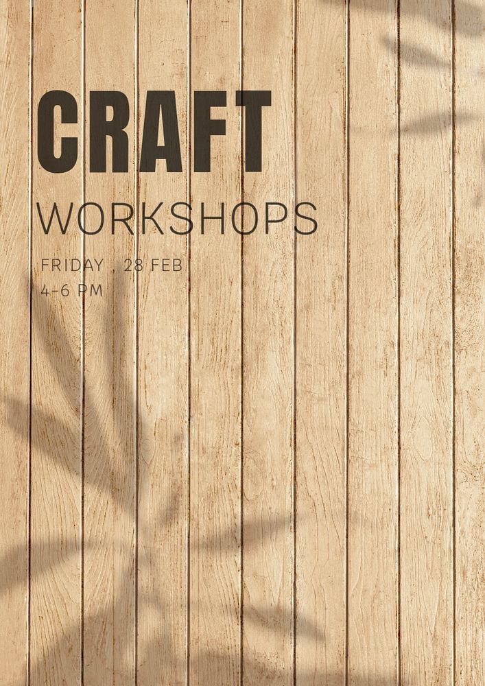 Craft workshops editable poster template, | Premium Editable Template ...