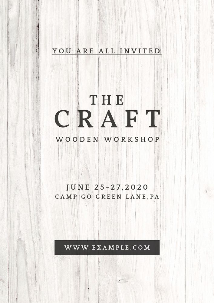 Craft workshops poster template, wood | Premium Editable Template ...