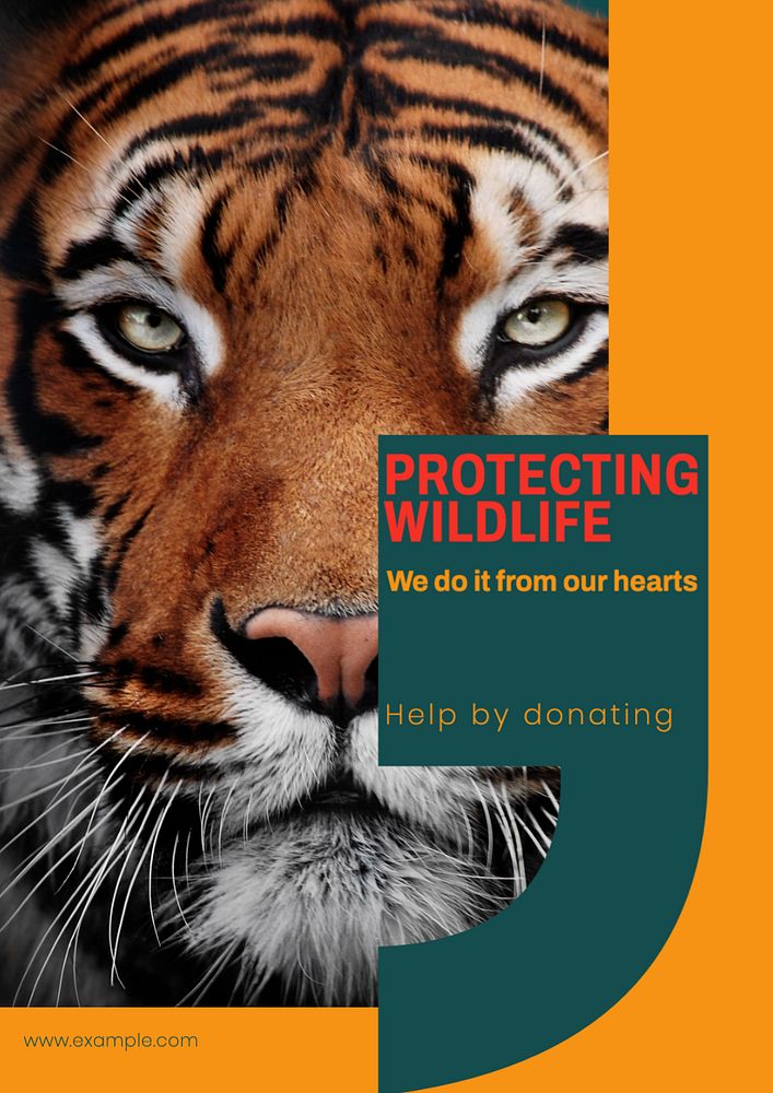 Wildlife charity poster template, editable | Free Editable Template ...