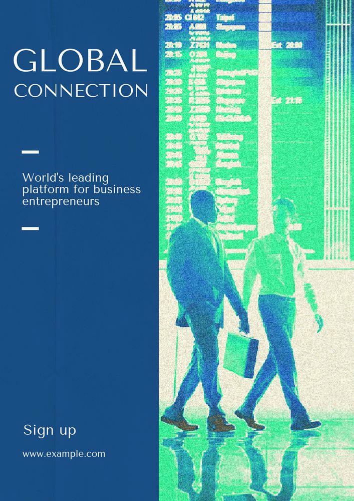 Global connection poster template, editable | Premium Editable Template ...