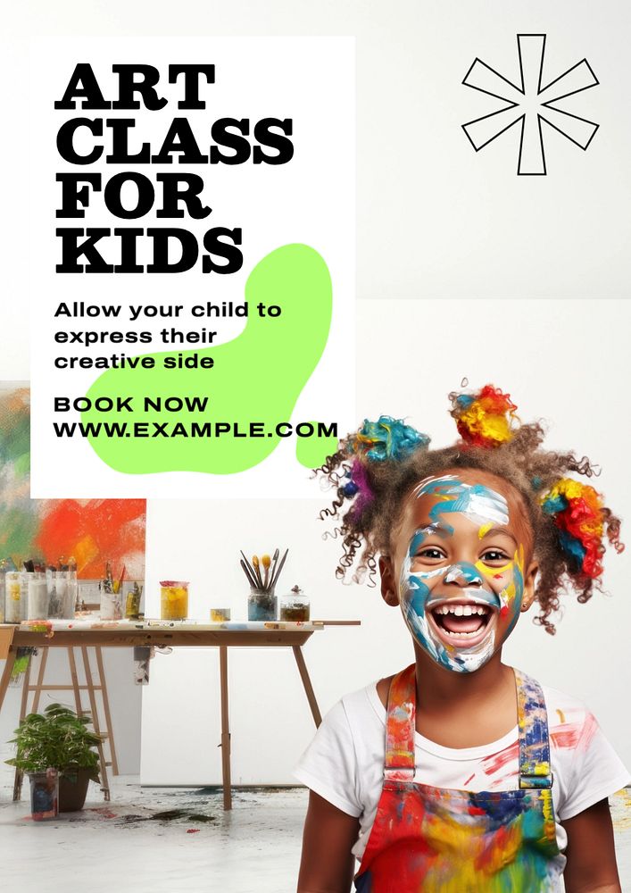 Kid's art class poster template, | Premium Editable Template - rawpixel