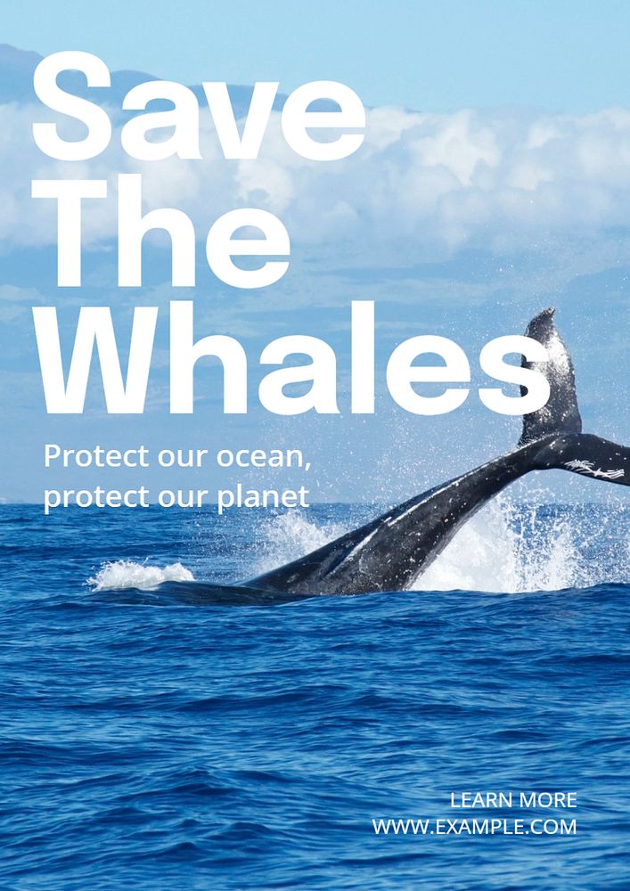 Save whales poster template, editable | Premium Editable Template ...