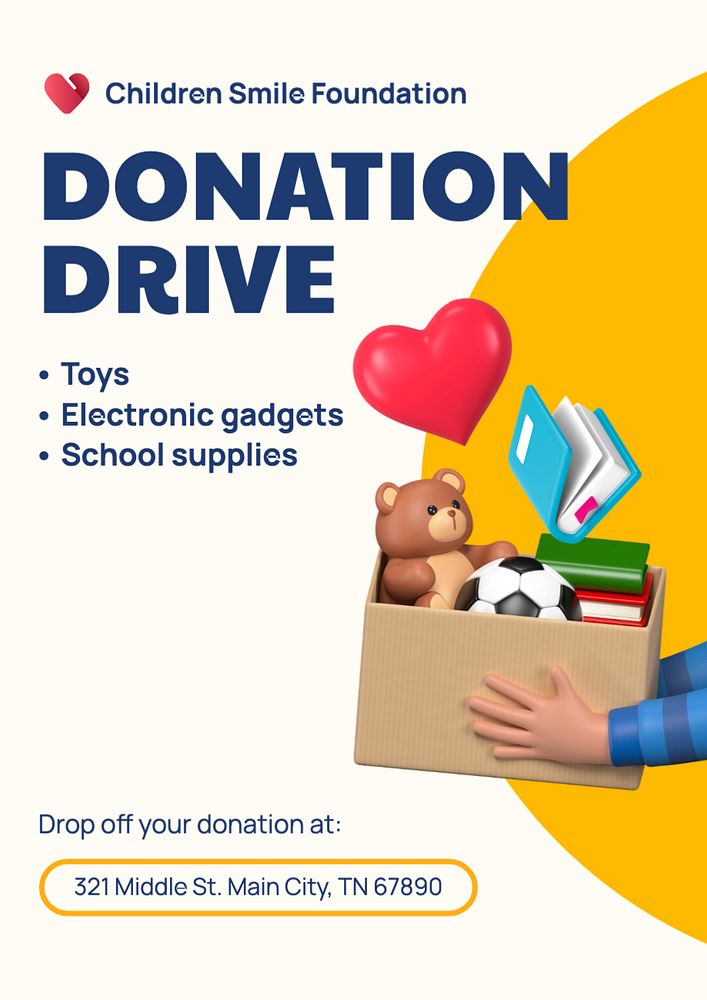 Donation drive poster template, editable | Free Editable Template ...