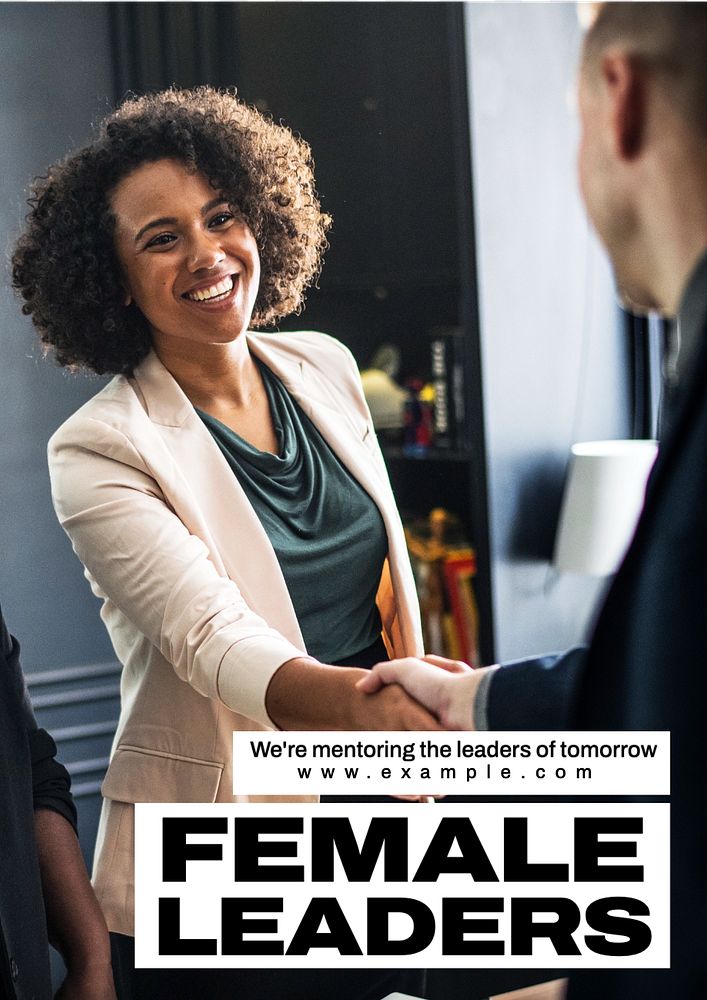 Female leaders poster template, editable | Premium Editable Template ...