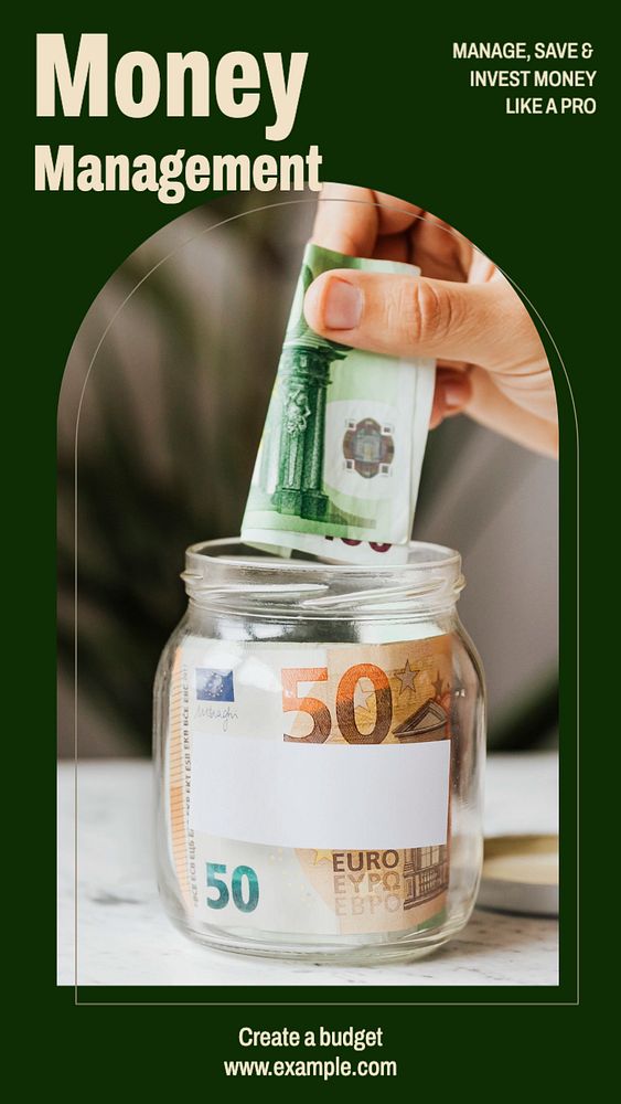 Money management Instagram story template, | Premium Editable Template ...