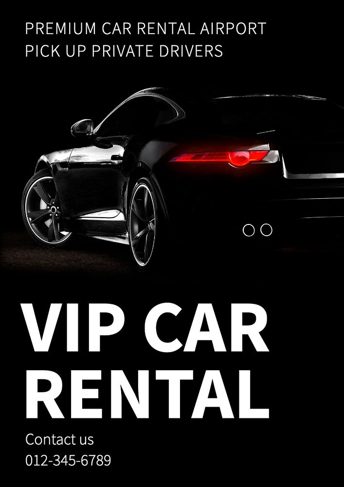 Vip car rental poster template, | Premium Editable Template - rawpixel