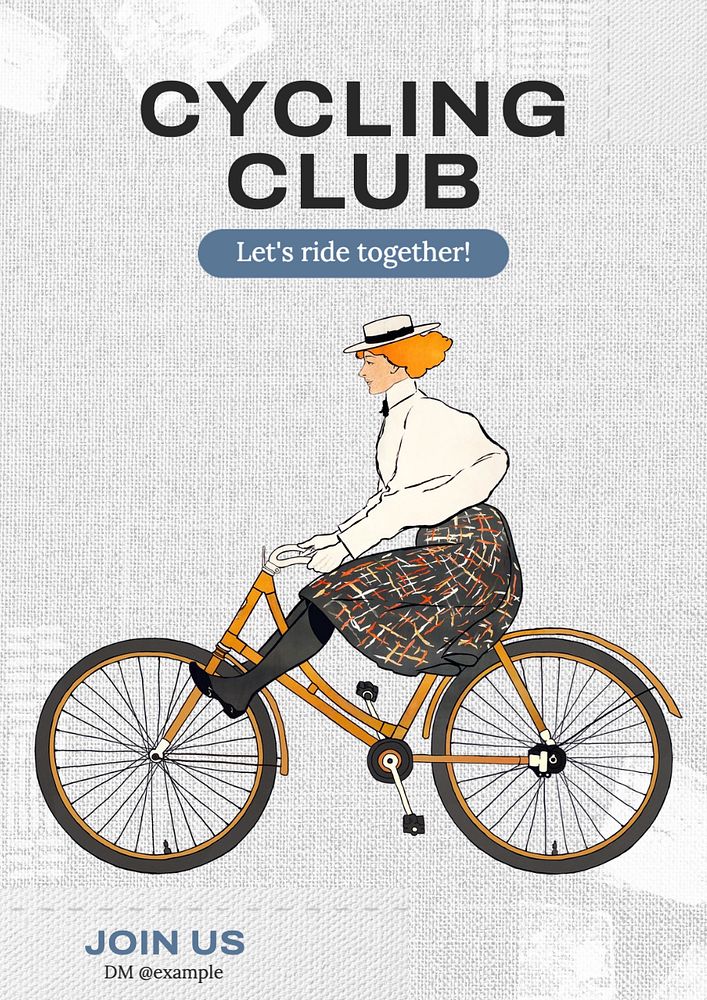 Cycling club poster template, editable | Premium Editable Template ...