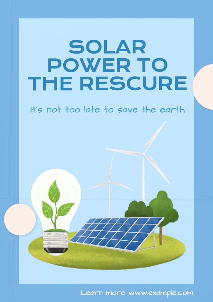 Solar power poster template, editable | Premium Editable Template ...