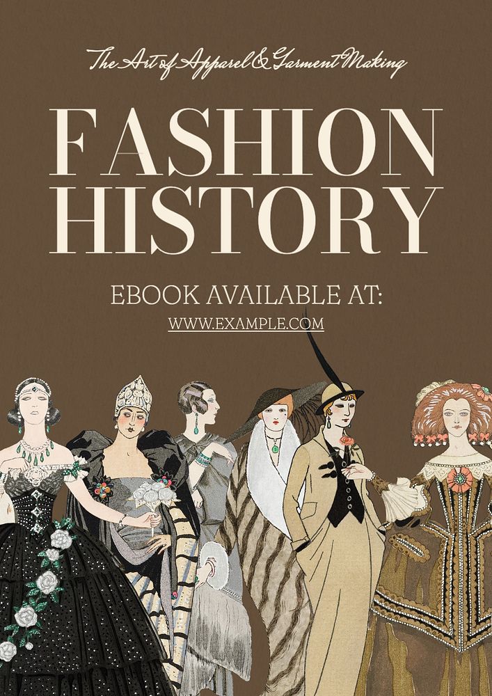 Fashion history poster template, editable | Premium Editable Template ...