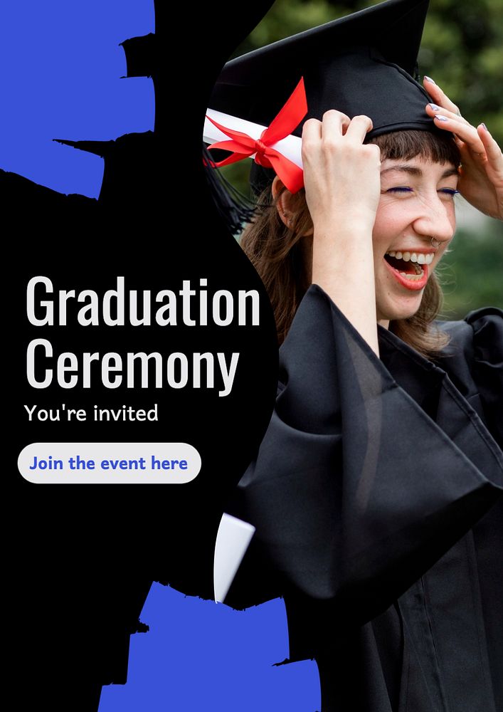 Graduation ceremony poster template, editable | Premium Editable ...