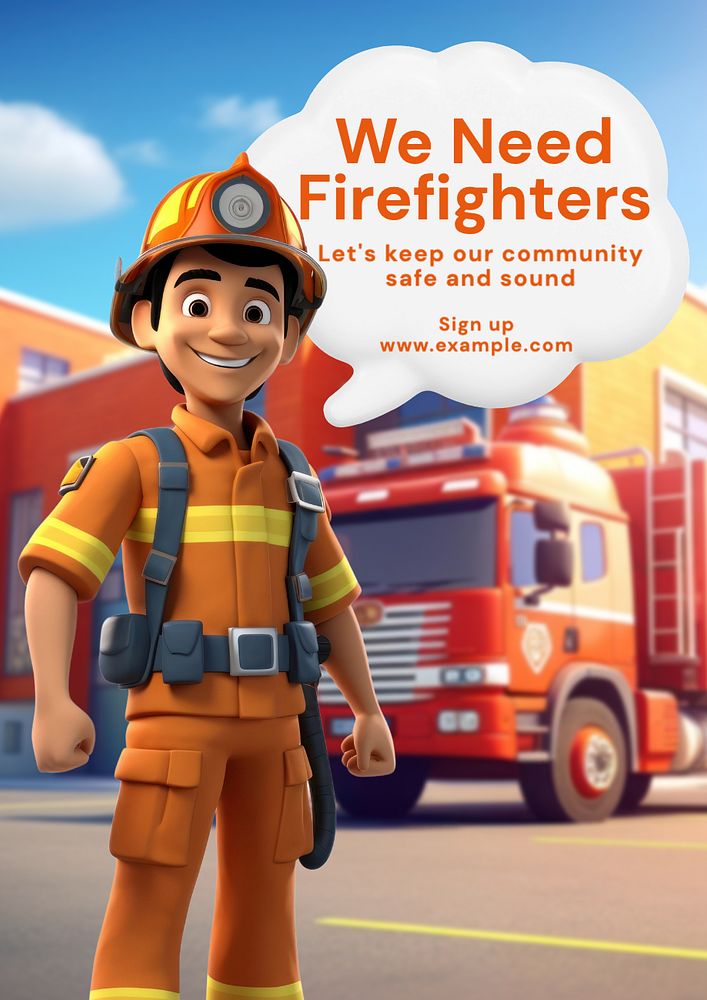 We need firefighters poster template | Premium Editable Template - rawpixel
