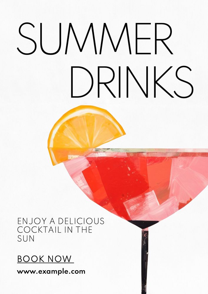 Summer drinks poster template, editable | Premium Editable Template ...