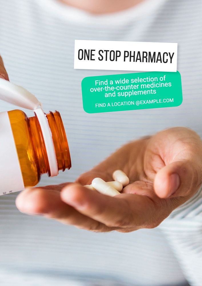 One stop pharmacy poster template, | Premium Editable Template - rawpixel