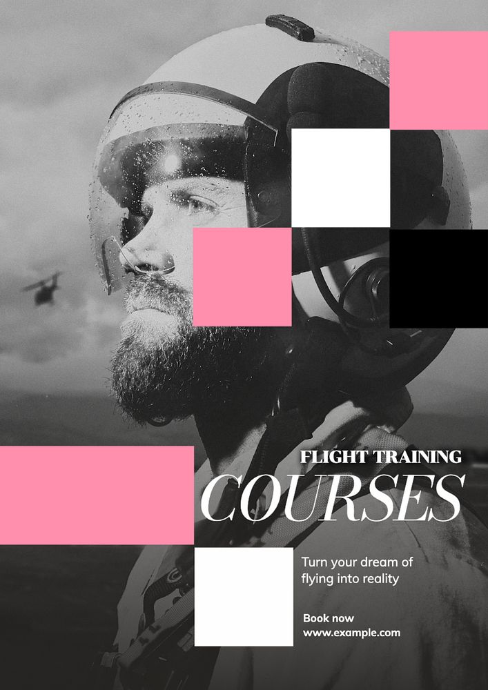 Flight training poster template, editable | Premium Editable Template ...