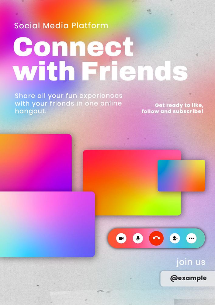 Connect friends poster template, editable | Premium Editable Template ...