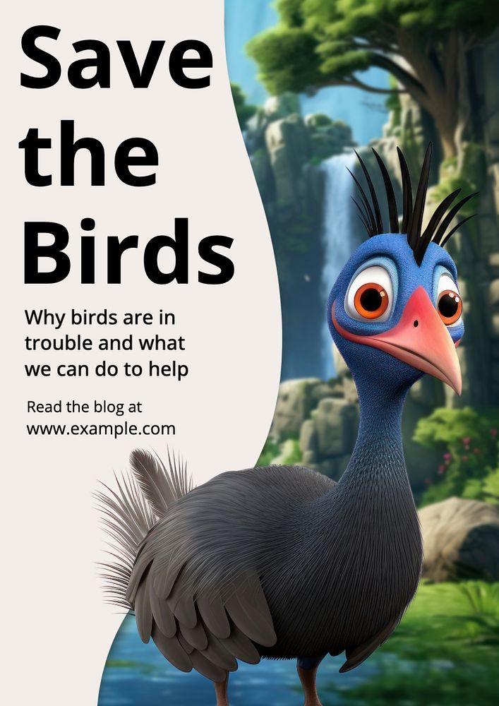 Save birds poster template, editable | Premium Editable Template - rawpixel