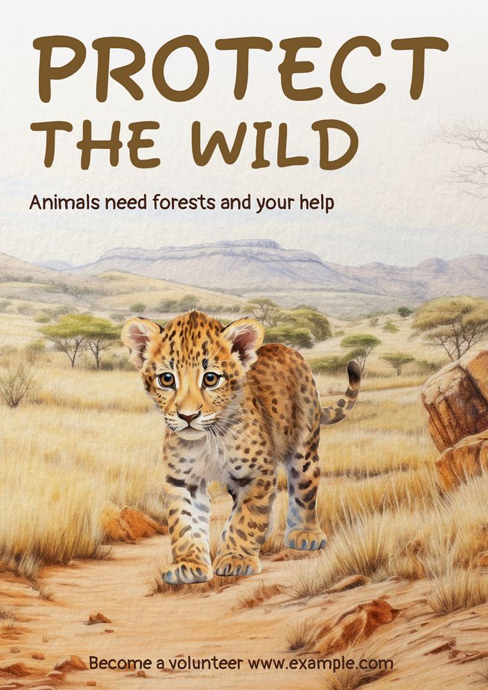 Protect wild poster template, editable | Free Editable Template - rawpixel