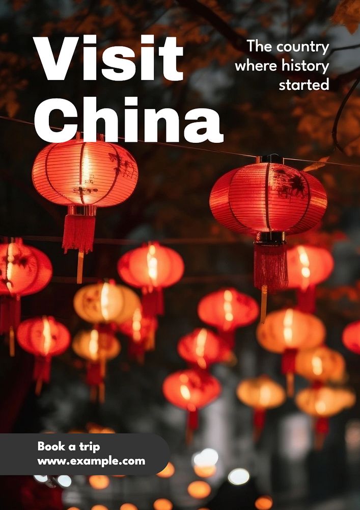 Visit China poster template, editable | Premium Editable Template ...
