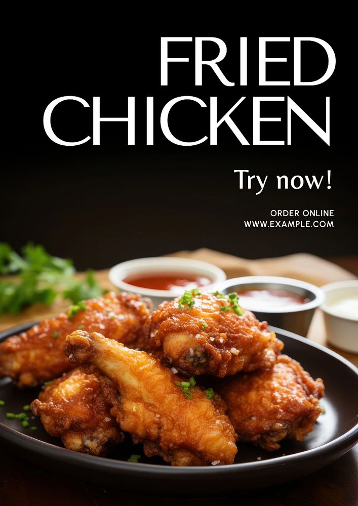 Fried chicken poster template, editable | Premium Editable Template ...