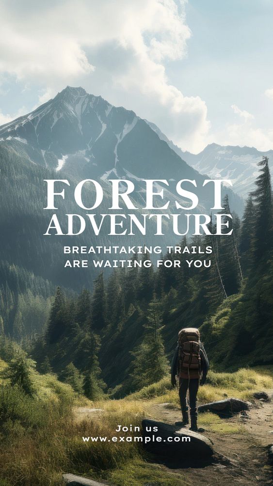 Forest adventure Facebook story template, | Premium Editable Template ...