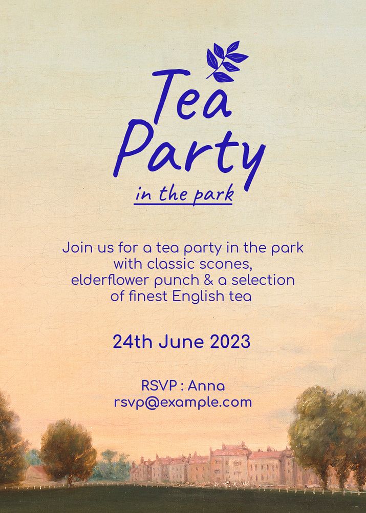 Park tea party editable poster | Premium Editable Template - rawpixel
