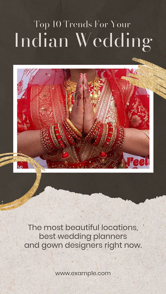 Indian wedding social story template, | Premium Editable Template ...