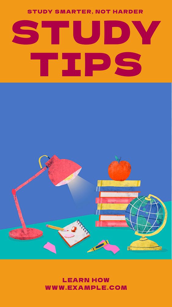 Study tips Instagram story, editable | Premium Editable Template - rawpixel