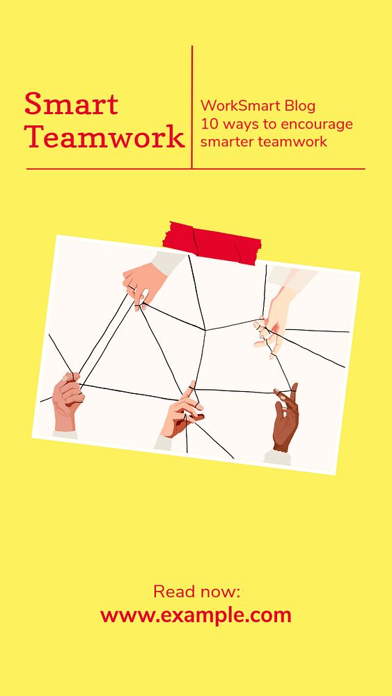 Smart teamwork Instagram story, editable | Premium Editable Template - rawpixel