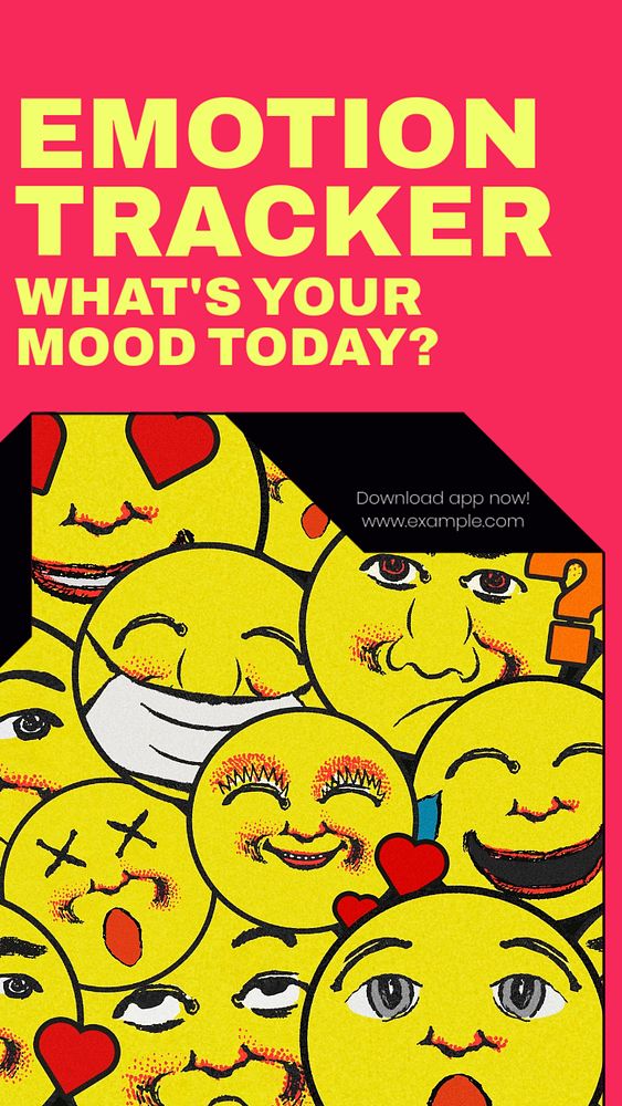 Emotion tracker Instagram story, editable | Premium Editable Template ...