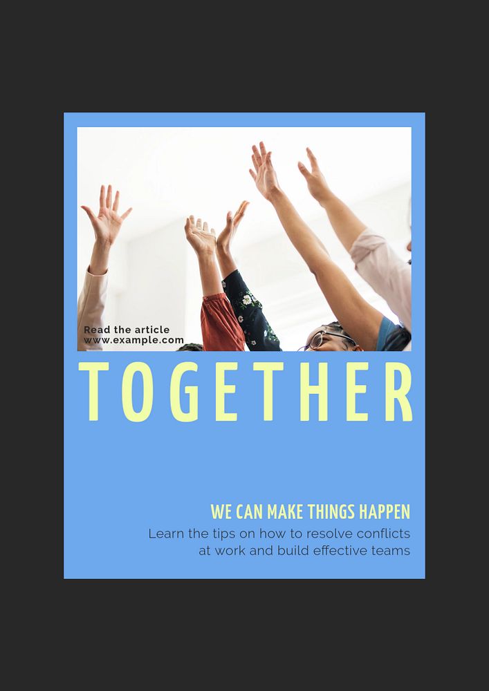 Teamwork & collaboration poster template | Premium Editable Template ...