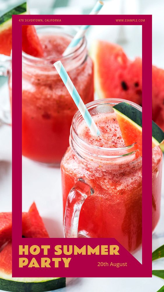 Hot Summer Party Instagram Story Premium Editable Template Rawpixel