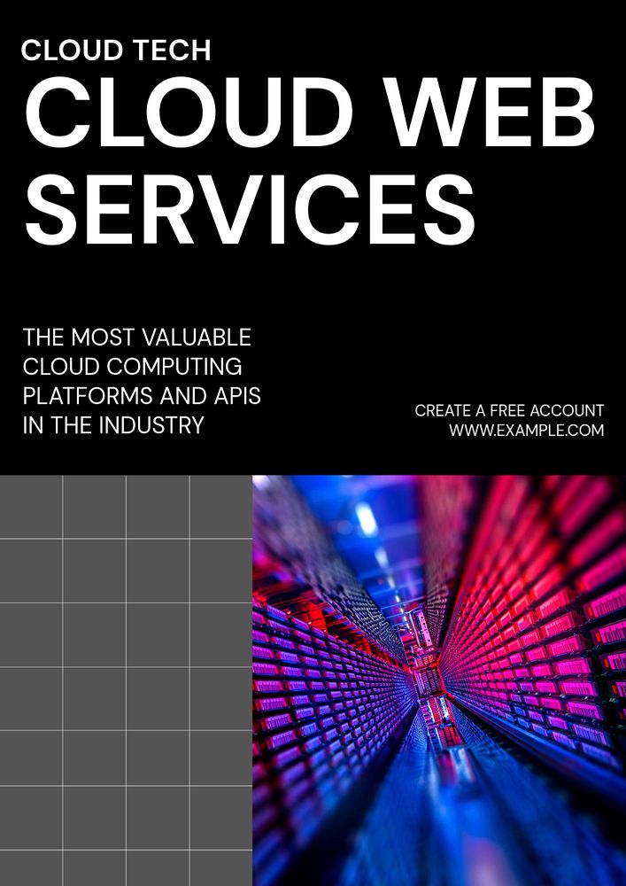 Data cloud storage poster template, | Premium Editable Template - rawpixel