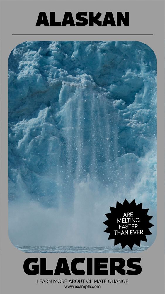 Alaskan glaciers Instagram story, editable | Premium Editable Template ...