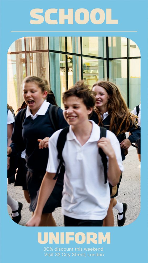 School uniform story template, editable | Premium Editable Template ...