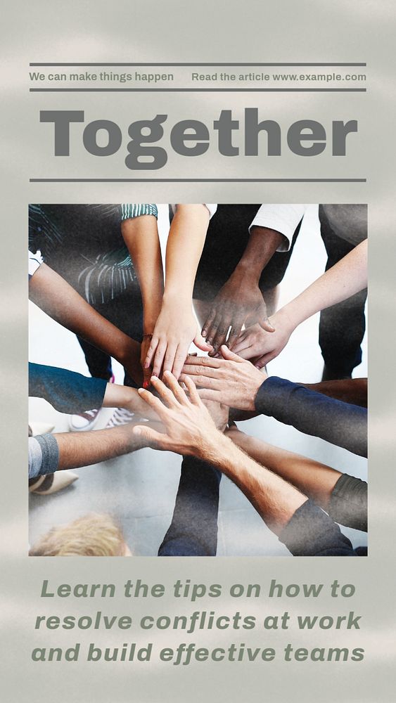 Teamwork & collaboration story template, | Premium Editable Template ...