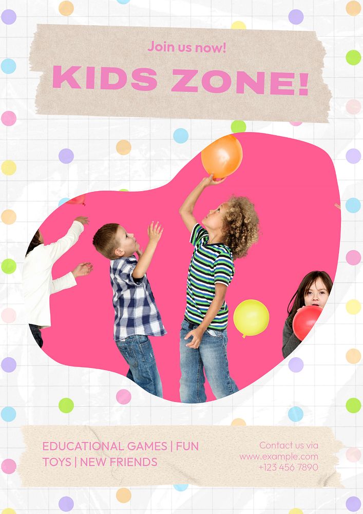 Kids zone poster template, editable | Premium Editable Template - rawpixel