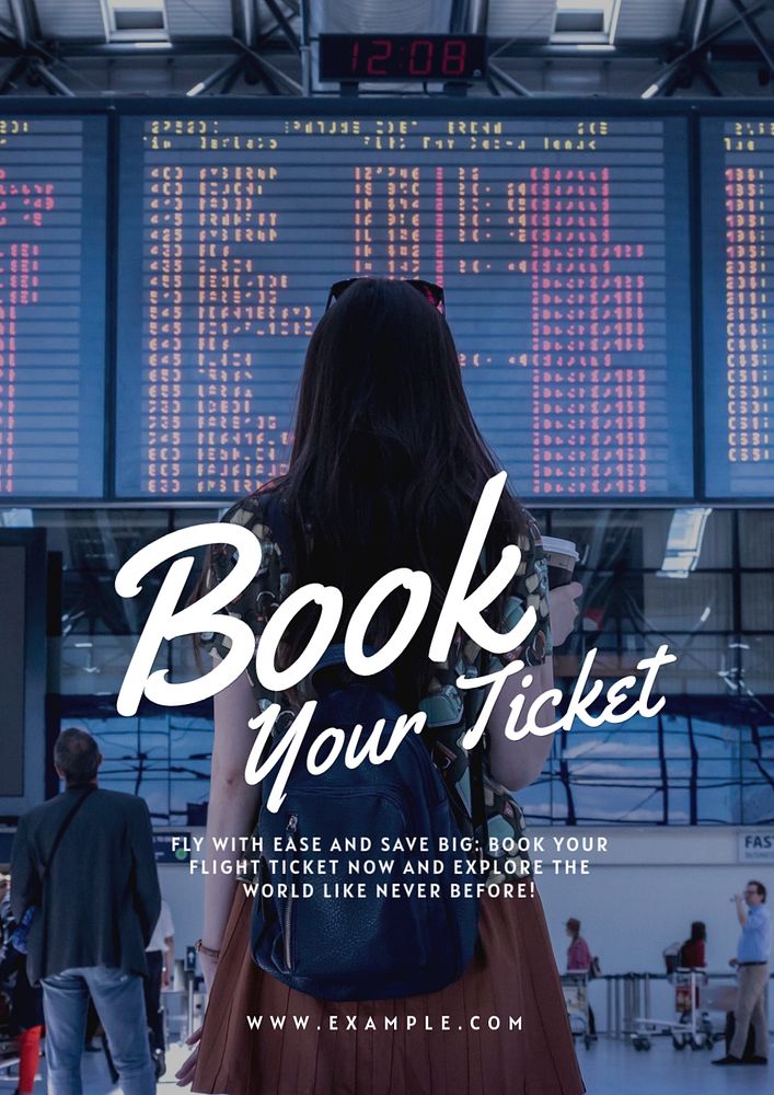 Flight ticket poster template, editable | Premium Editable Template ...