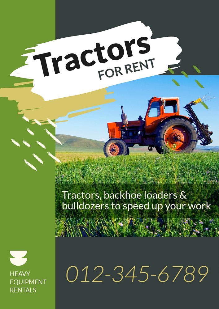 Excavator & heavy equipment poster | Premium Editable Template - rawpixel