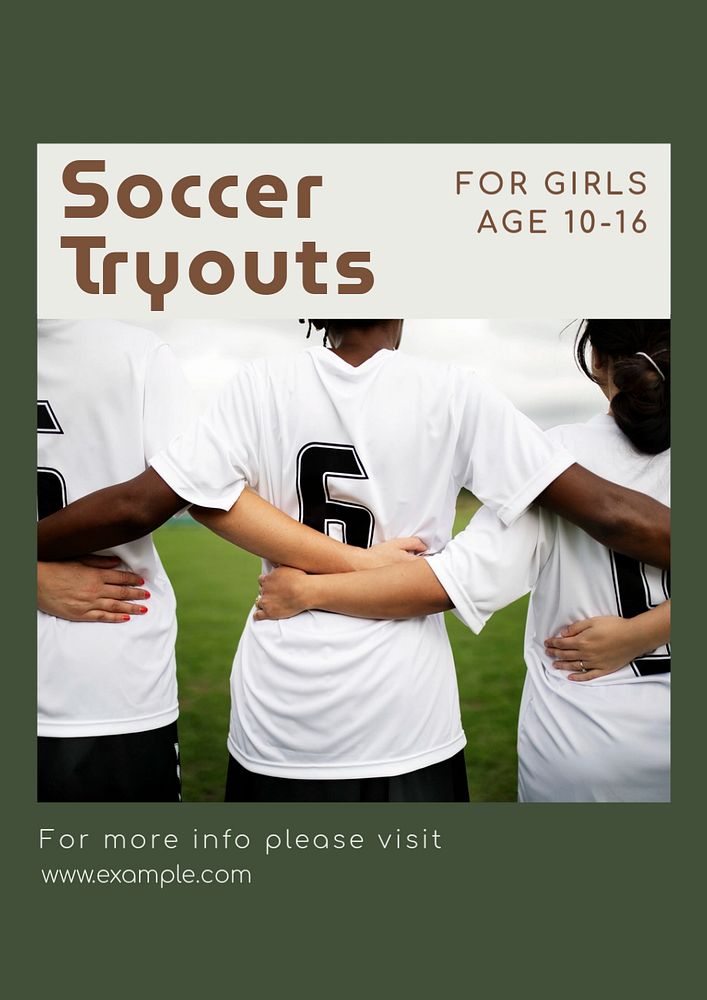 Soccer tryouts poster template, editable | Premium Editable Template ...