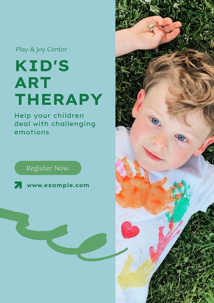 Kid's art therapy poster template, | Premium Editable Template - rawpixel