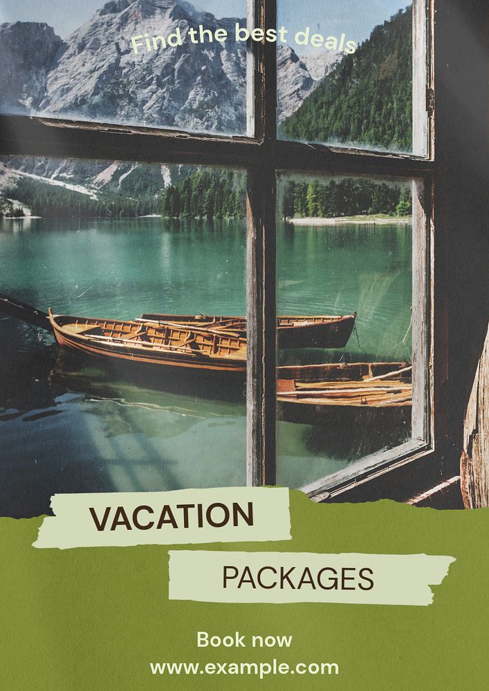 Vacation packages poster template, editable | Premium Editable Template ...