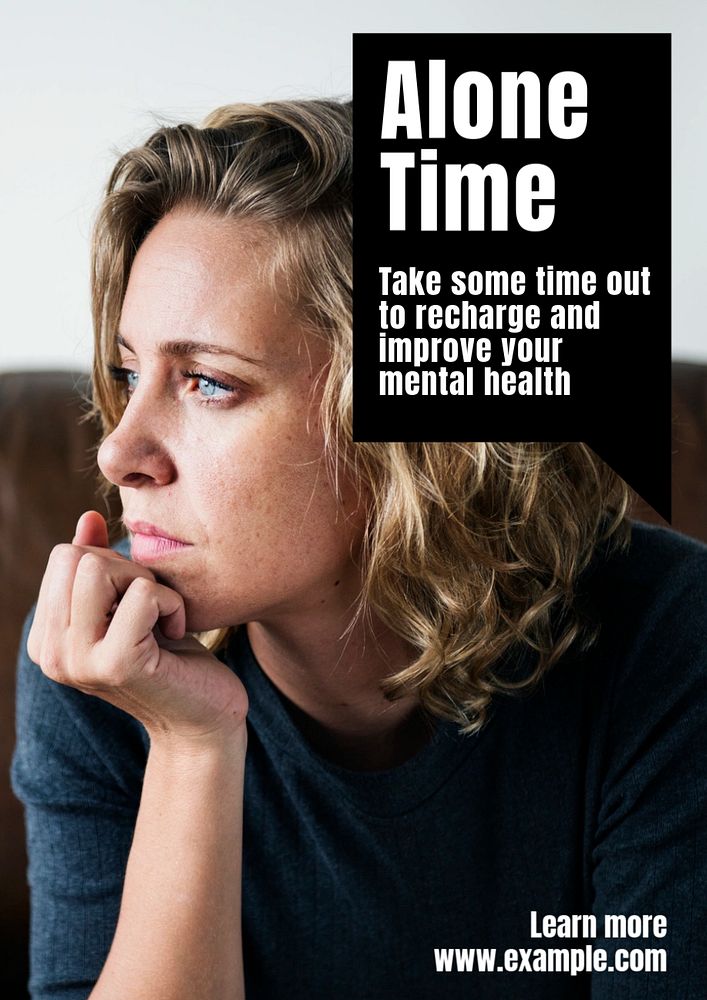 Alone time poster template, editable | Premium Editable Template - rawpixel