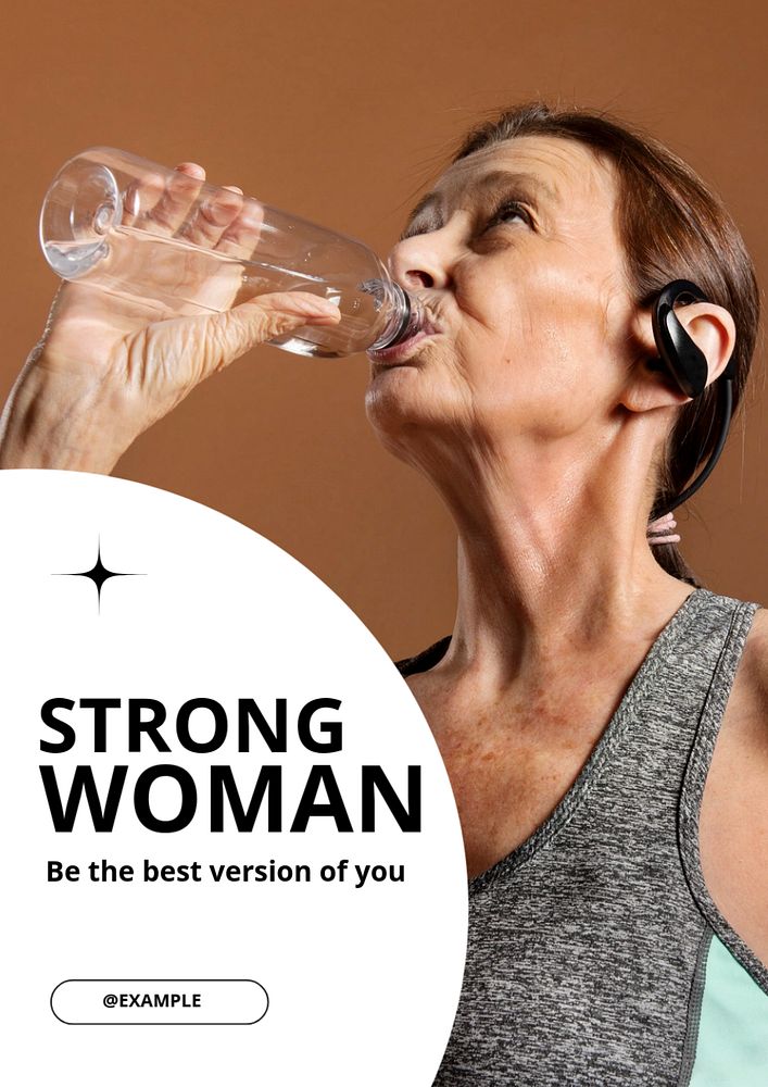 Strong woman poster template, editable | Premium Editable Template ...