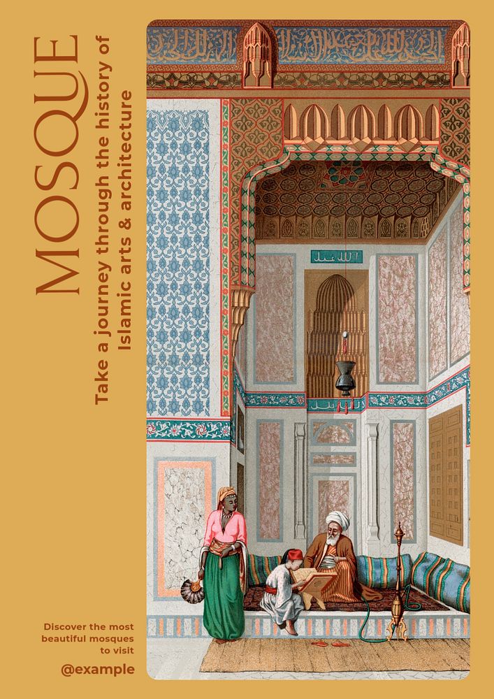 Mosque poster template, editable text | Premium Editable Template ...