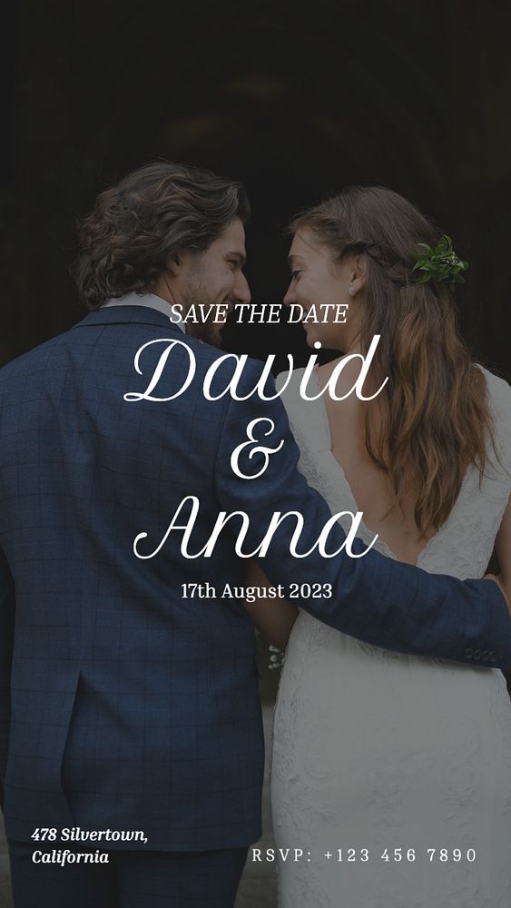 Wedding invitation Instagram story template | Premium Editable Template ...