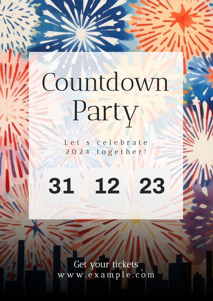 Countdown party poster template | Premium Editable Template - rawpixel