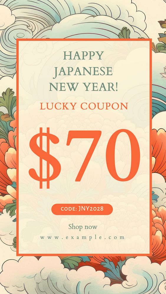 Lucky coupon Facebook story template | Premium Editable Template - rawpixel