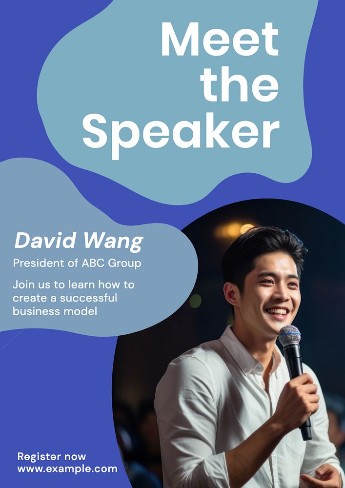 Meet the speaker poster template | Premium Editable Template - rawpixel